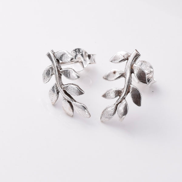 S812 - 925 silver laurel leaf stud earrings – Java Designs