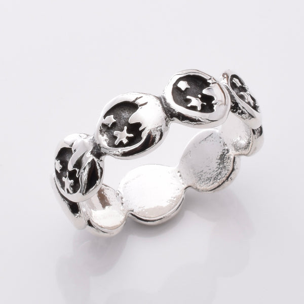 R297 925 silver moon and stars ring – Java Designs
