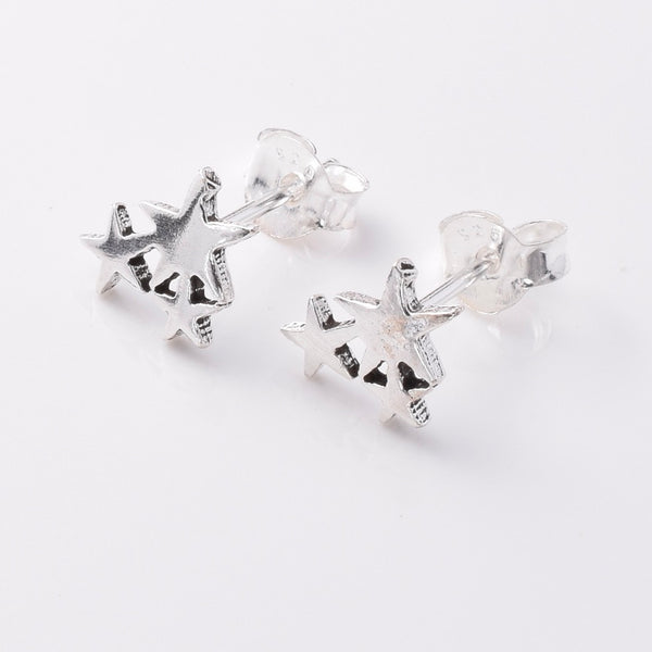 S820 - 925 silver triple star stud earrings – Java Designs