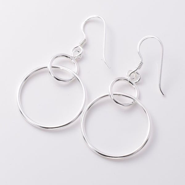 E798 - 925 silver hoop drop earrings – Java Designs