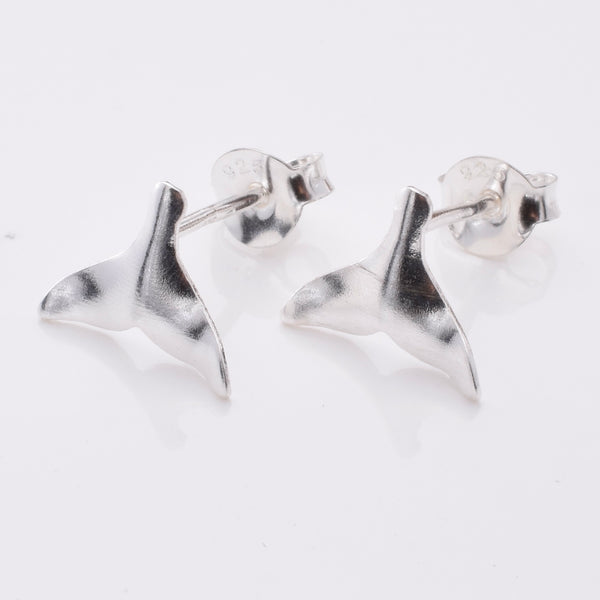 S845 - 925 silver tiny whaletail stud earrings – Java Designs