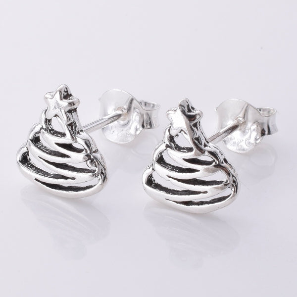 S712 - 925 Silver christmas tree stud earrings – Java Designs