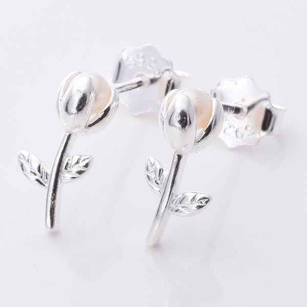 S765 - 925 silver flower stud earrings – Java Designs