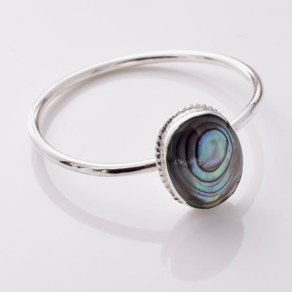 R304 - 925 silver oval abalone ring – Java Designs