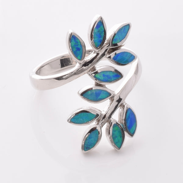 R320 - 925 silver and opal laurel ring – Java Designs