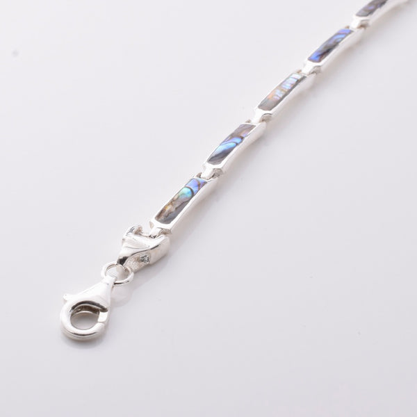 B046 - 925 silver and abalone slim oval bracelet – Java Designs