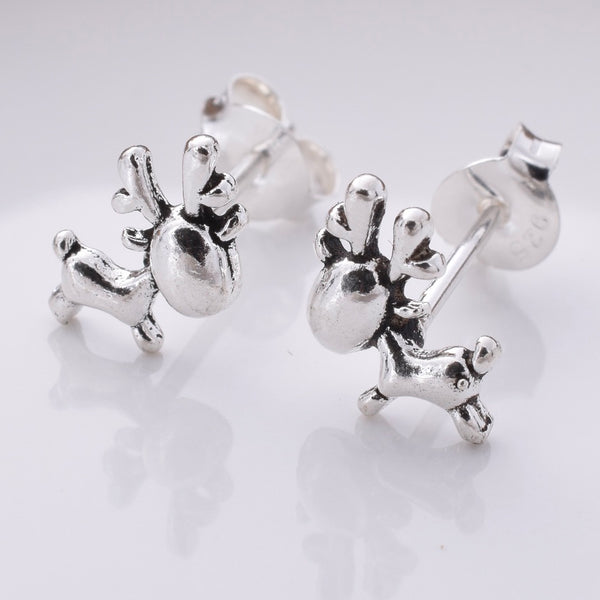 S711 - 925 Silver cute reindeer stud earrings – Java Designs