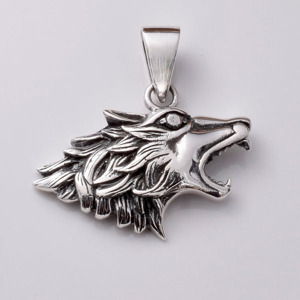 P880 - 925 Silver wolf profile pendant – Java Designs